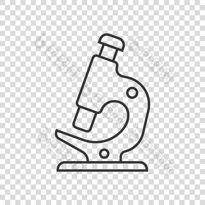 显微镜图标平实验室放大镜向量插图孤立png下载-包图网