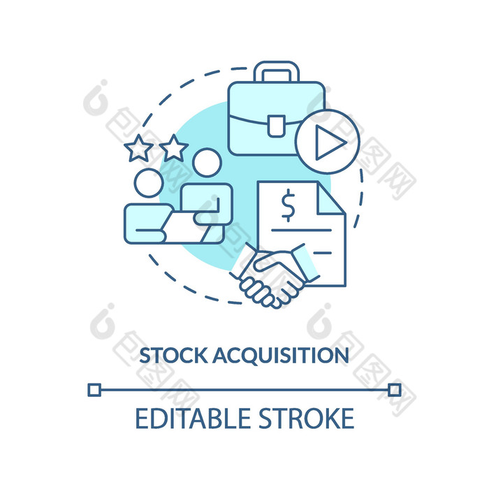 股票收购绿松石图标png下载-包图网