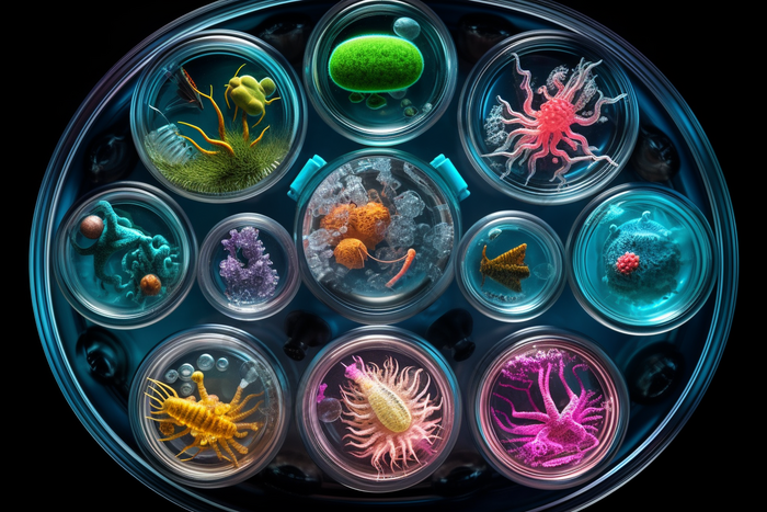 生物细菌培养皿显微镜下图片-包图网