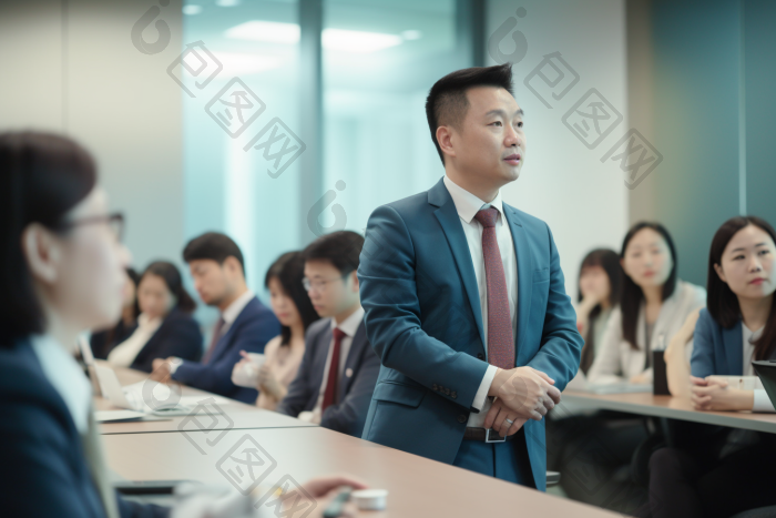 公司多人会议图片 包图网
