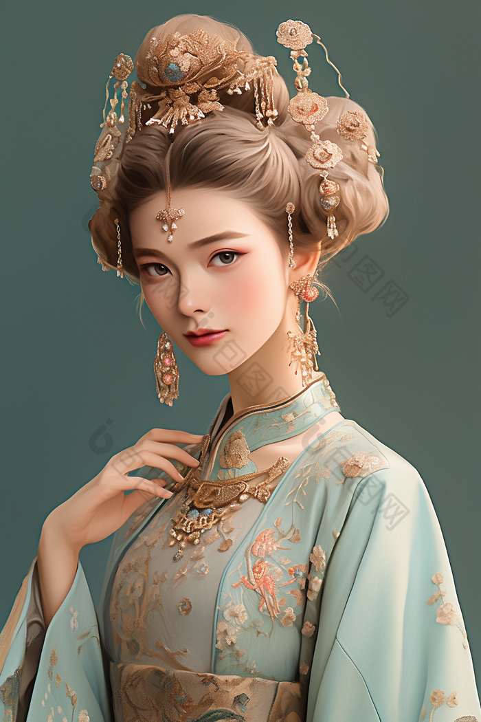 中国古代宫廷女子国风高清图片下载-包图网