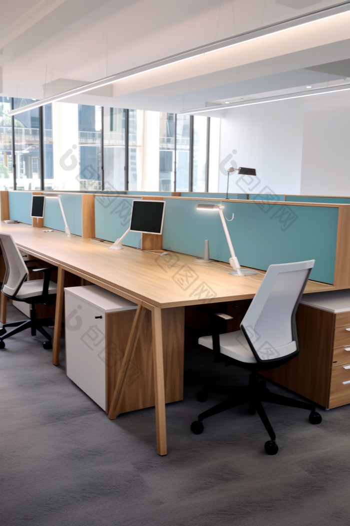 简洁工位办公桌办公室图片-包图网