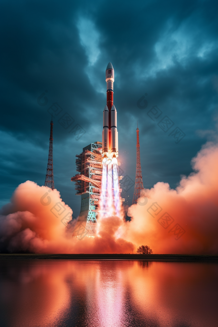 火箭升空火箭发射航天科技图片-包图网