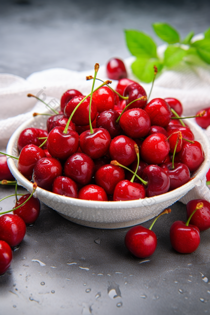 樱桃特写果实红色图片-包图网