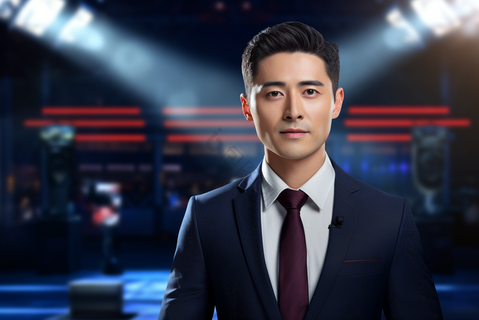 电视台主持人现场播报图片-电视台主持人现场播报素材免费下载-包图网