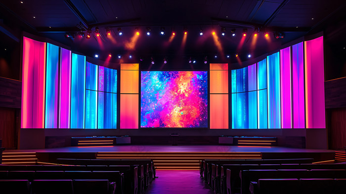 彩色灯光舞台背景图片-包图网企业站