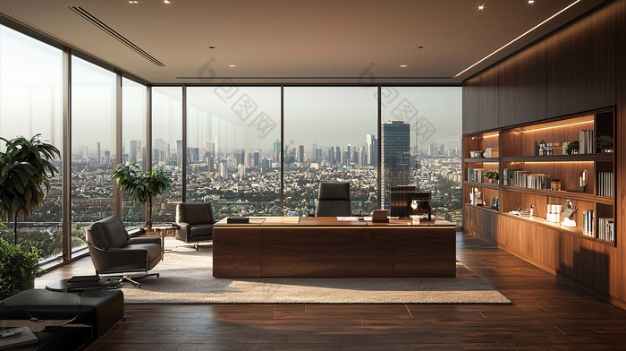 豪华办公室全景落地窗图片图片-包图网企业站