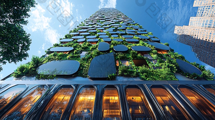绿植覆盖摩天大楼图片图片-包图网企业站
