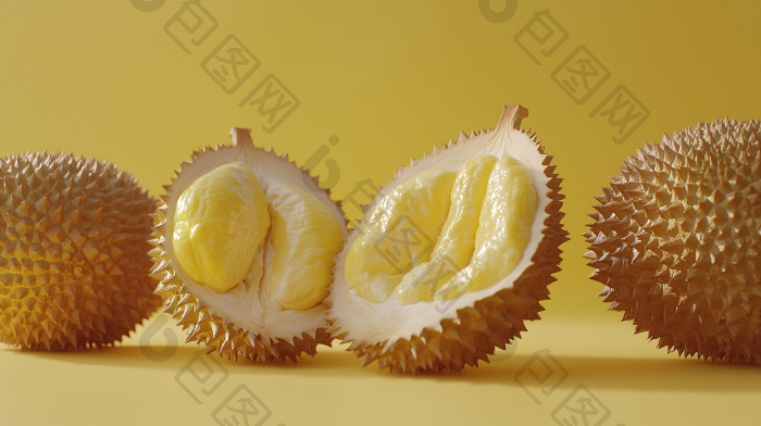 金黄色榴莲果实特写图片-包图网企业站