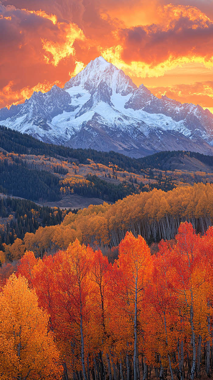 日出雪山秋色秋天山林图片-包图网企业站