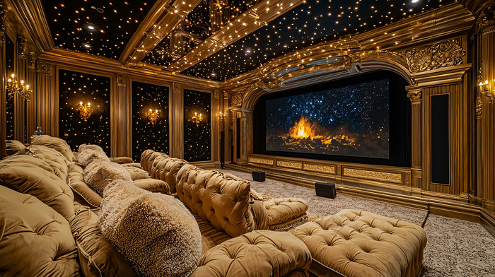 奢华家庭影院真皮沙发图片-包图网企业站