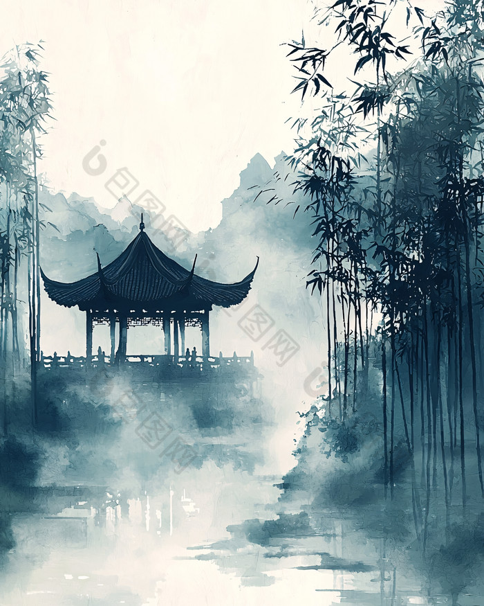 水墨画禅意传统绘画图片-包图网企业站