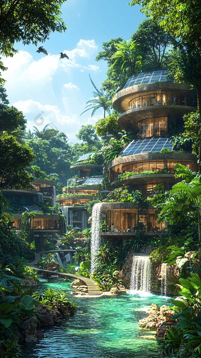 未来主义的森林住宅图片-包图网企业站
