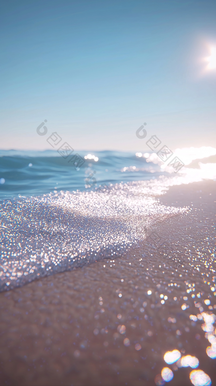 阳光沙滩海浪清澈图片-包图网企业站