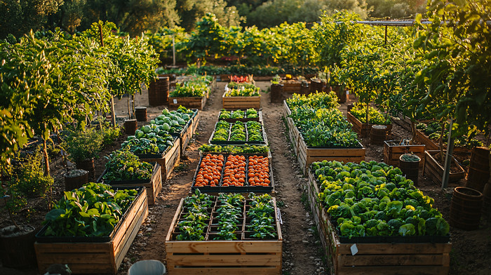 阳光下丰收的蔬菜园图片-包图网企业站