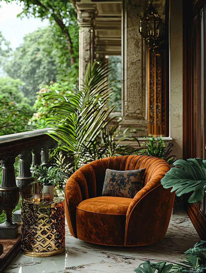 阳台休闲椅复古风格图片-包图网企业站