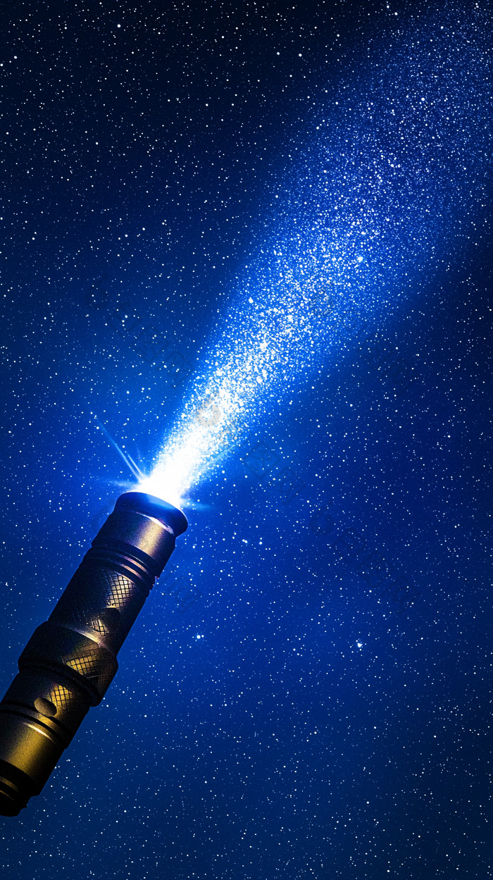 夜空中闪耀的手电筒光束图片-包图网企业站