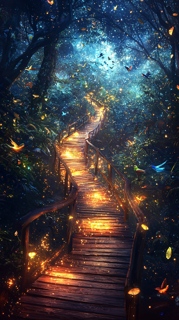 萤火虫森林小路精灵森林图片图片-包图网企业站