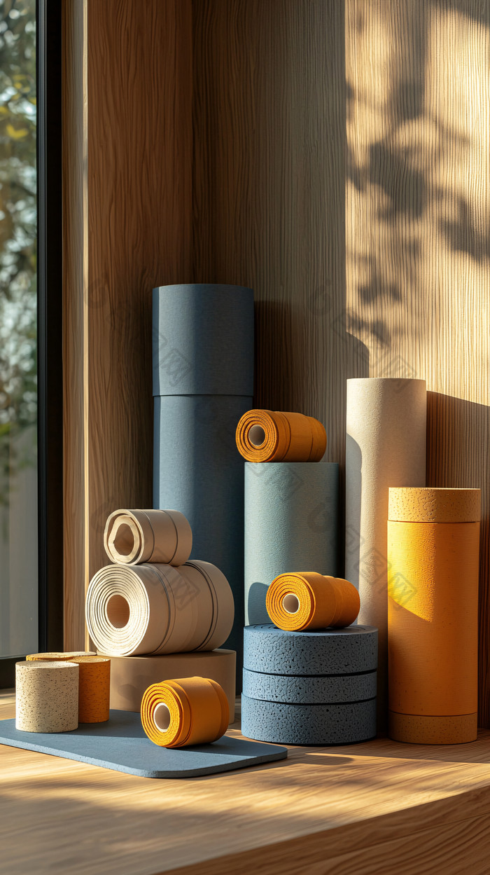 圆柱体物品光影陈列图片-包图网企业站