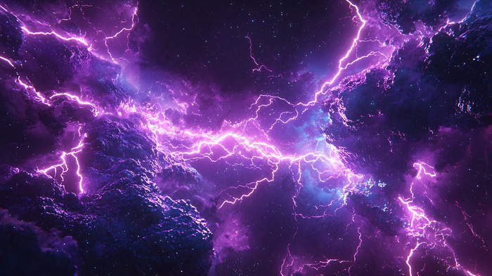 紫色闪电穿过云层图片-包图网企业站