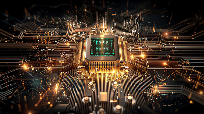 中央处理器及电路板特写图片-包图网企业站