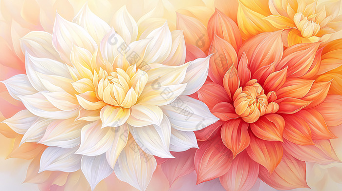 两朵盛开的大丽花图片-包图网企业站