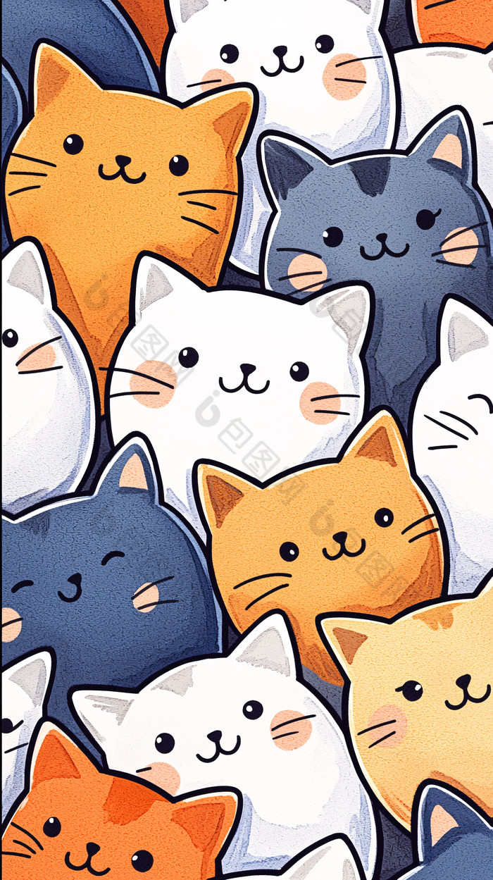 可爱猫咪堆叠背景图图片-包图网企业站