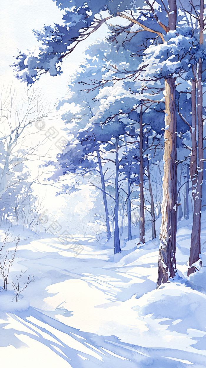 冬日雪景森林风景冬日图片-包图网企业站