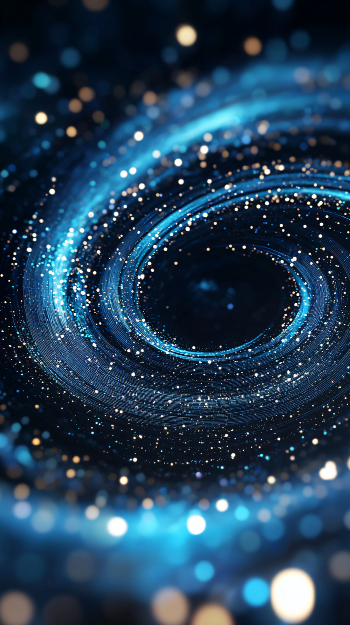 蓝色光晕旋转星空背景深邃图片-包图网企业站