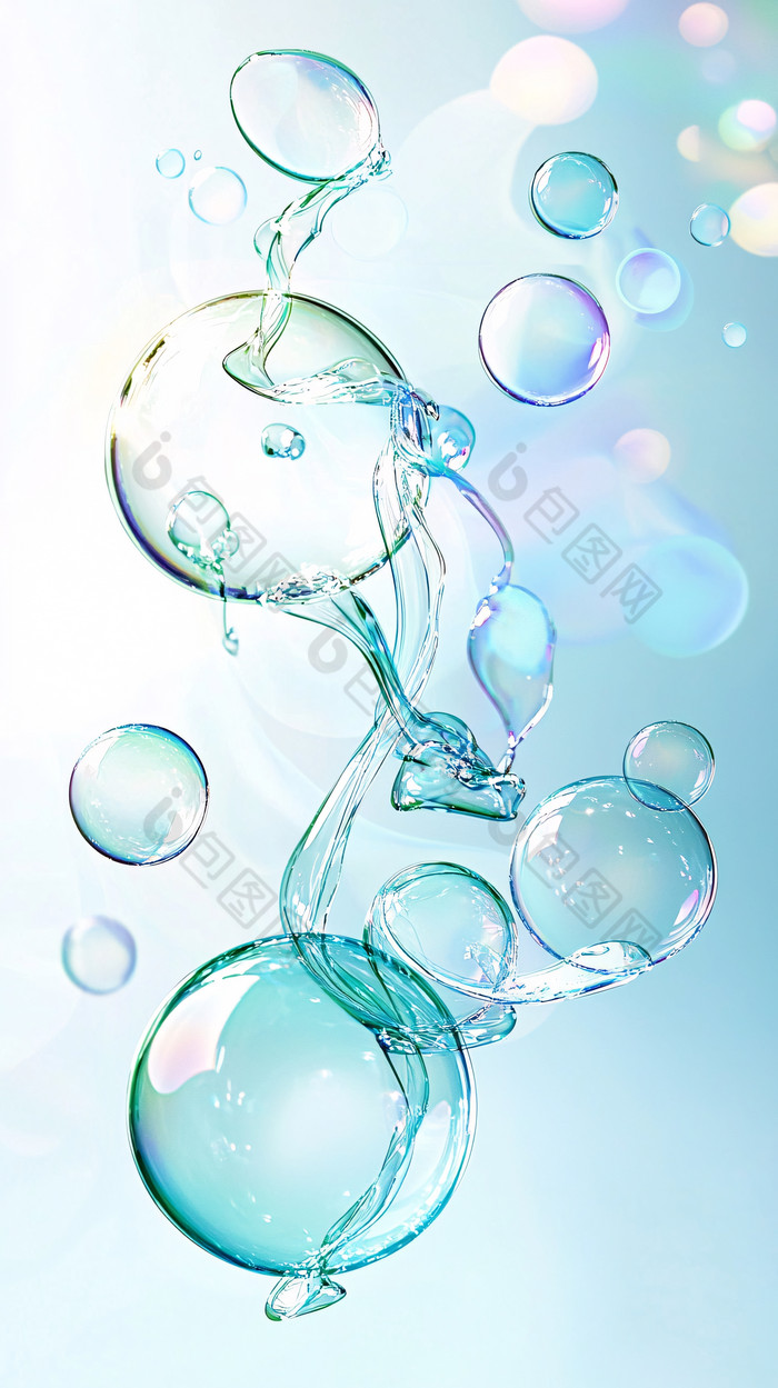 梦幻泡泡水滴艺术背景梦幻图片-包图网企业站