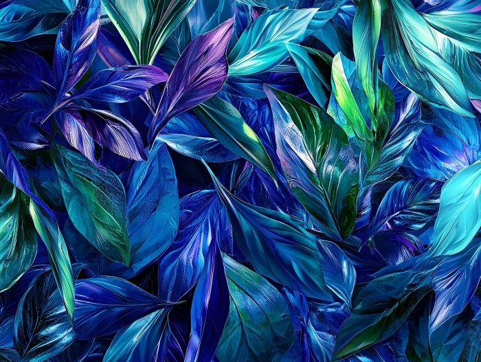 梦幻蓝绿色植物叶子背景图片-包图网企业站