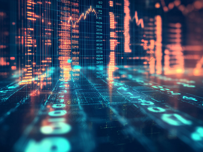 数字科技背景下的股市图表数字世界图片-包图网企业站