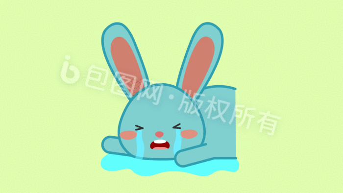 兔子伤心大哭表情包gif动图下载-包图网 - 动态图库网