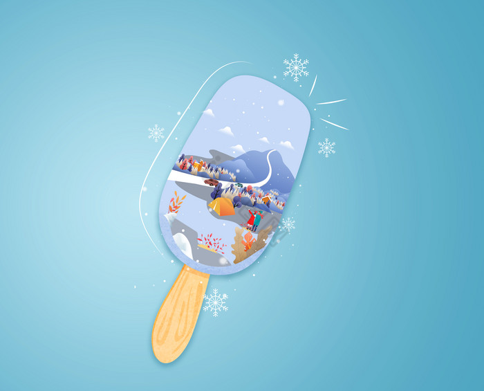 大雪节气雪糕png下载-包图网