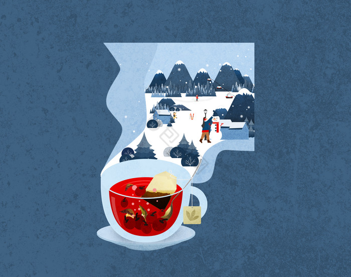 立冬节气插画png下载-包图网