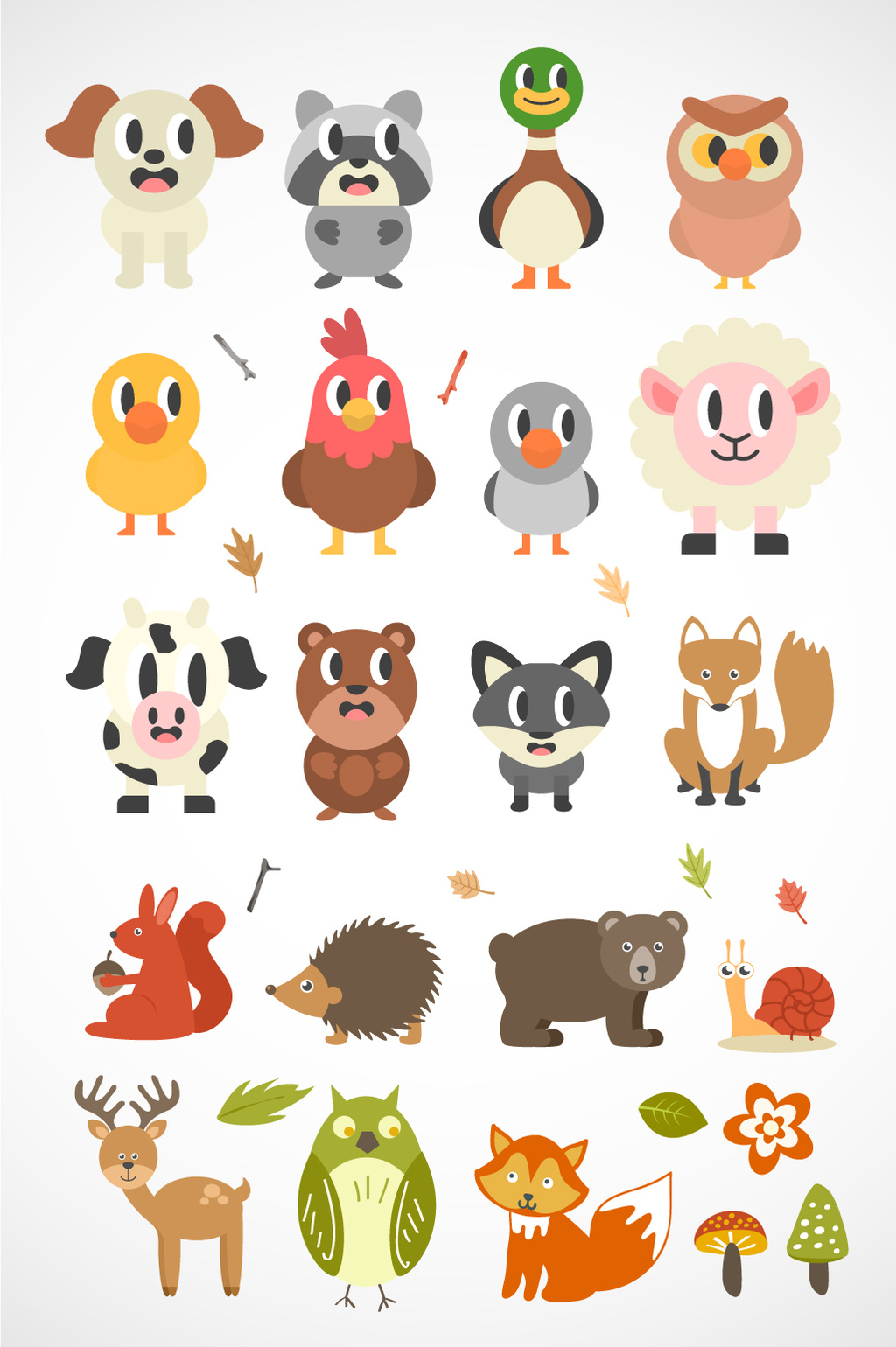 卡通动物矢量素材 卡通下载_【包图网】