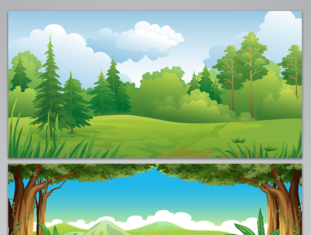 ppt森林卡通背景图片-千图网
