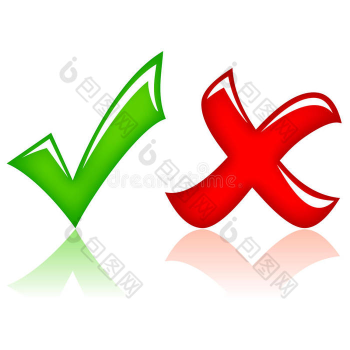 矢量勾号和叉号图片-包图网企业站