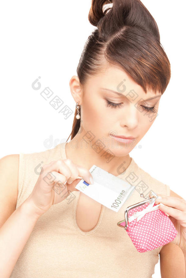 有钱包和钱的可爱女人 包图企业站