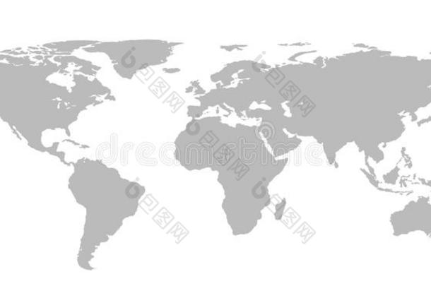 世界地图轮廓采用灰色的隔离的向白色的背景图片-包图网企业站