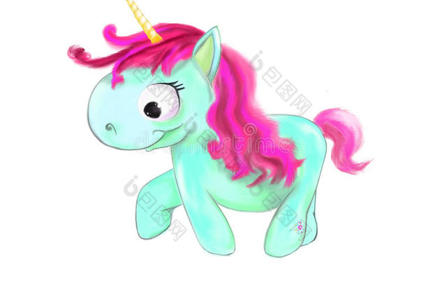 有插画的报章杂志漂亮的独角兽和有色的点向图片-包图网企业站