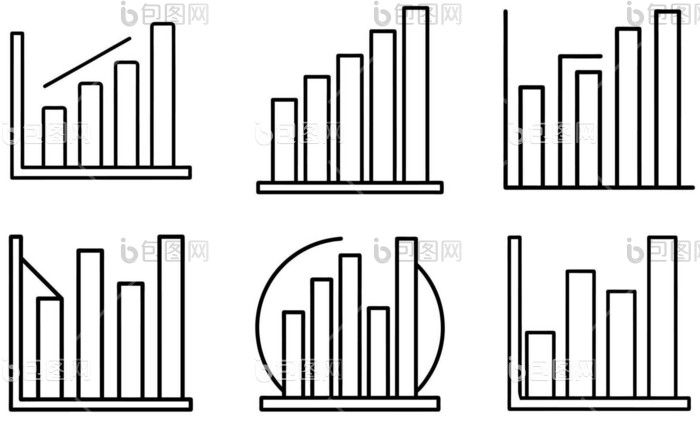 条形图图标集png下载-包图网