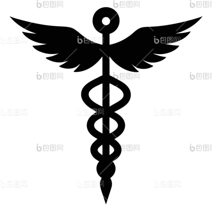 双蛇杖符号以两条蛇缠绕在权杖上为特征png下载-包图网