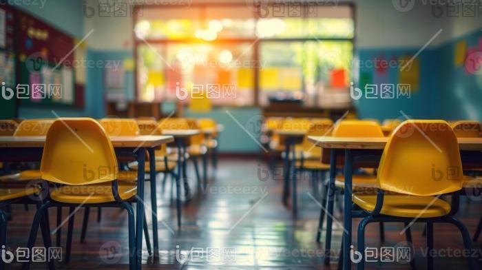 一间温馨空旷的教室等待着学生们透过窗户阳图片-包图网